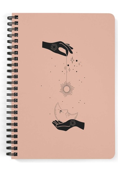 Hero Tasarım Gezegen Baskılı Ahşap Kapaklı Defter 15X20 cm DFT2325