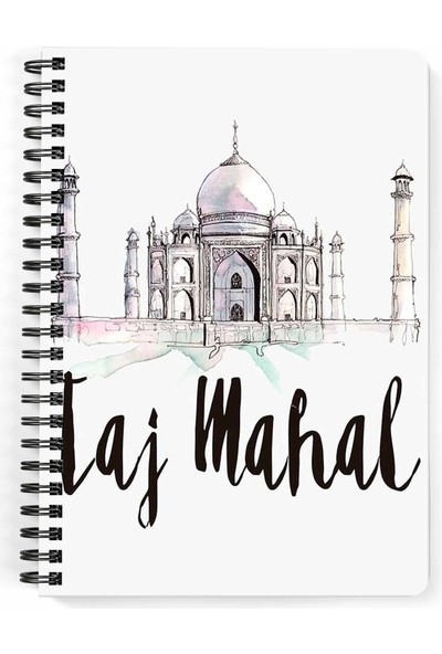Hero Tasarım Taç Mahal Baskılı Ahşap Kapaklı Defter 15X20 cm DFT3548