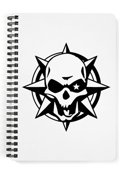 Hero Tasarım Kuru Kafa Baskılı Ahşap Kapaklı Defter 15X20 cm DFT6277