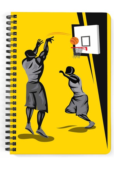 Hero Tasarım Basketbol Baskılı Ahşap Kapaklı Defter 15X20 cm DFT2616
