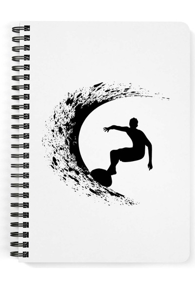 Hero Tasarım Sörf Baskılı Ahşap Kapaklı Defter 15X20 cm DFT6328