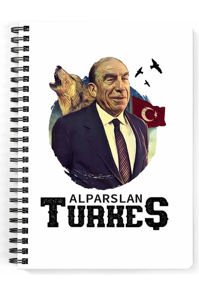Hero Tasarım Alparslan Türkeş Baskılı Ahşap Kapaklı Defter 15X20 cm DFT5511