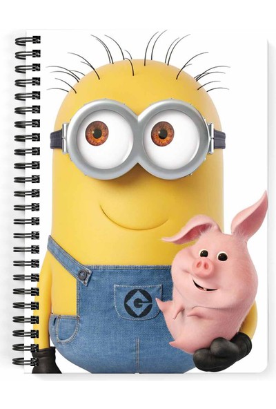 Hero Tasarım Minyonlar Baskılı Ahşap Kapaklı Defter 15X20 cm DFT3566