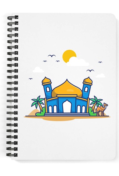 Hero Tasarım Camii Baskılı Ahşap Kapaklı Defter 15X20 cm DFT736