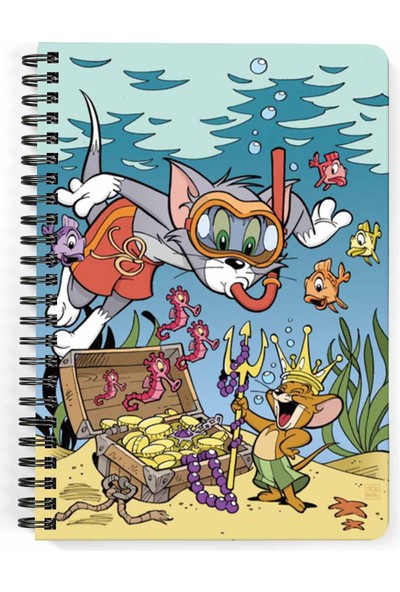Hero Tasarım Tom ve Jerry Baskılı Ahşap Kapaklı Defter 15X20 cm DFT4906