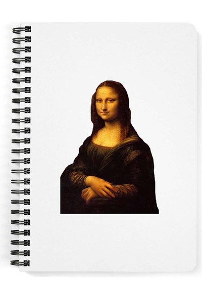 Hero Tasarım Mona Lisa Baskılı Ahşap Kapaklı Defter 15X20 cm DFT6754