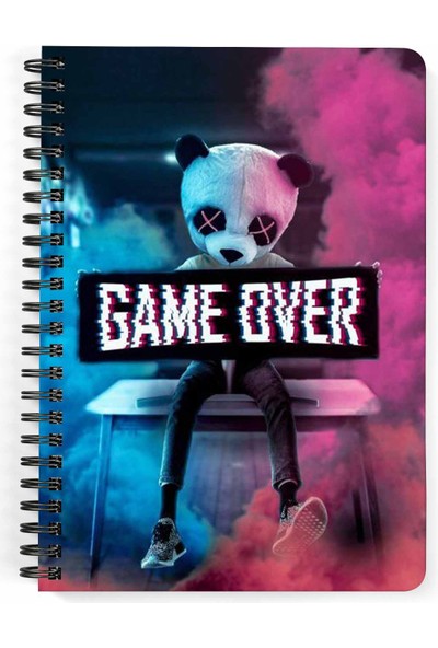 Hero Tasarım Game Over Baskılı Ahşap Kapaklı Defter 15X20 cm DFT4368 Hero Tasarım Game Over Baskılı Ahşap Kapaklı Defter 15X20 cm DFT4368