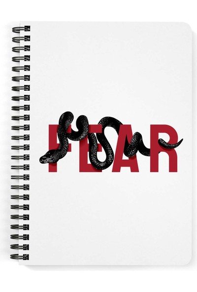 Hero Tasarım Fear Baskılı Ahşap Kapaklı Defter 15X20 cm DFT846