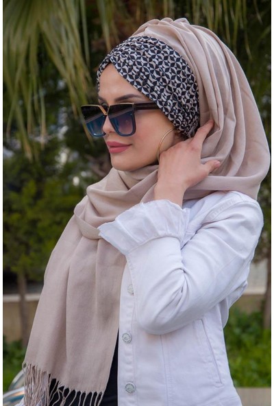 Aişe Tesettür Taş Mozaik Büzgülü Hazır Şal - 50601