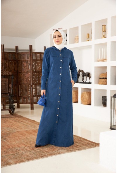 Neways Kapşonlu Kot Ferace Neways 6509