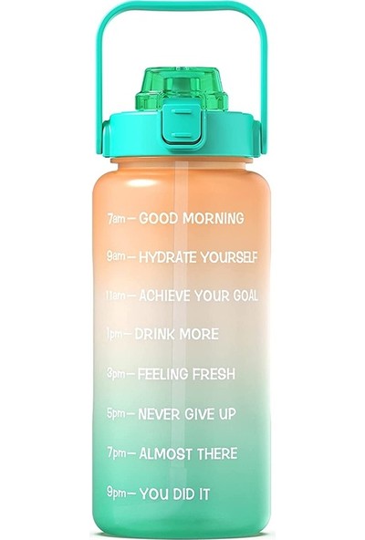 Three Beans Yarım Galon Su Şişesi ile Zaman Işaretleyici ve Amp;saman 64 Oz Bpa Ücretsiz Büyük Motive Edici Spor Su Şişesi Sızdırmaz | Spor Şişeleri (Yurt Dışından)