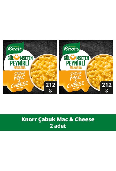 Knorr Çabuk Makarna Mac And Cheese Gülümseten Peynirli 212 gr X2