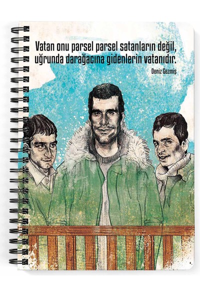 Hero Tasarım Dar Ağacında 3 Fidan Baskılı Ahşap Kapaklı Defter 15X20 cm DFT4675