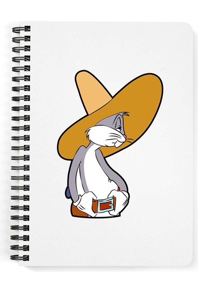 Hero Tasarım Bugs Bunny Baskılı Ahşap Kapaklı Defter 15X20 cm DFT5947