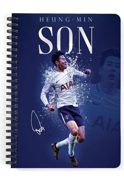 Hero Tasarım Heung-Min Son Baskılı Ahşap Kapaklı Defter 15X20 cm DFT4474