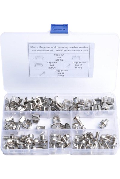 Yeajion 100 Paket M6 Kafes Kuruyemiş Cıvata Rafları Raf Dağı Veri Dolapları Için 20MM Konu (Yurt Dışından)