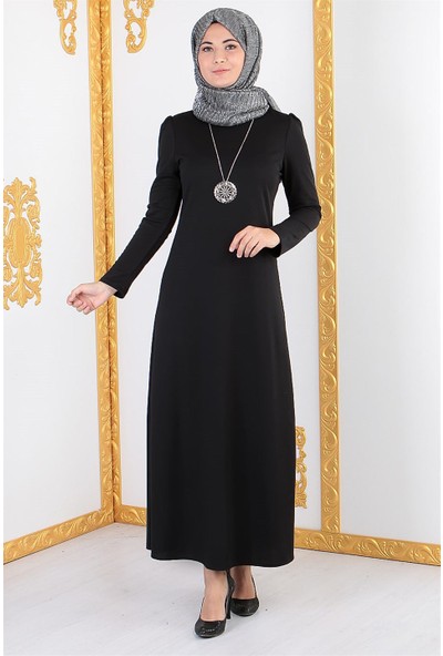 Fahima Bahar Kolyeli Elbise Siyah FHM399 Fahima Bahar Kolyeli Elbise Siyah FHM399