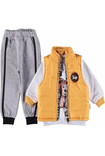 Brava Bear Baskılı Şişme Yelekli Erkek Takım