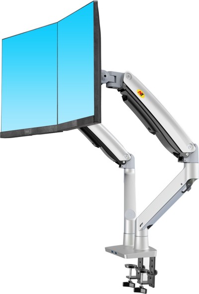 Nb North Bayou F195A-S 22-32 İnç Çift Kol Amortisörlü 3-12 kg Monitör Standı Gümüş Nb North Bayou F195A-S 22-32 İnç Çift Kol Amortisörlü 3-12 kg Monitör Standı Gümüş