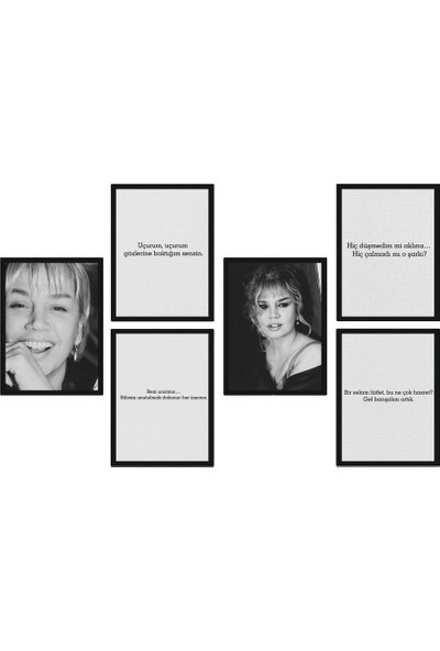 Hero Tasarım Sezen Aksu 6 Parça Mdf TABLOGMZ283 Hero Tasarım Sezen Aksu 6 Parça Mdf TABLOGMZ283