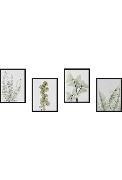 Hero Tasarım Soluk Çiçekler 4 Parça Mdf TABLOSLA374