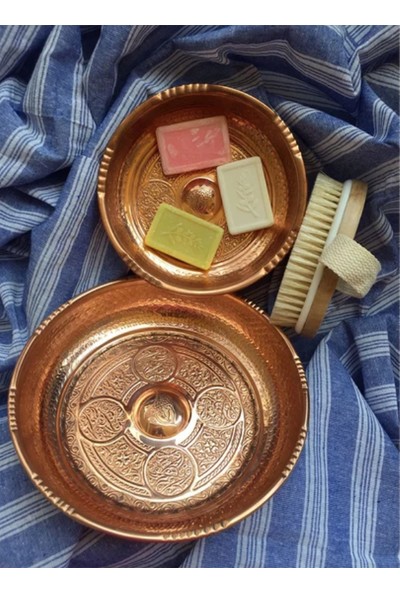 El Işlemeli Bakır Hamam Tası 20 cm