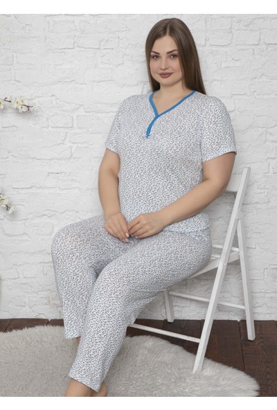 May Mara Büyük Beden Kadın Kısa Kol Pijama Takımı