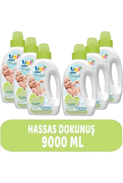 Uni Baby Çamaşır Deterjanı Sensitive 1500ML Hassas Dokunuş (Yeşil) (6 Lı Set Uni Baby Çamaşır Deterjanı Sensitive 1500ML Hassas Dokunuş (Yeşil) (6 Lı Set