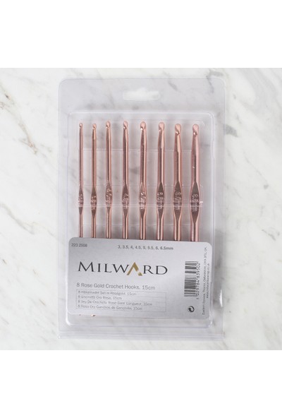 Mılward Rose Gold Metal Yün Tığ Seti