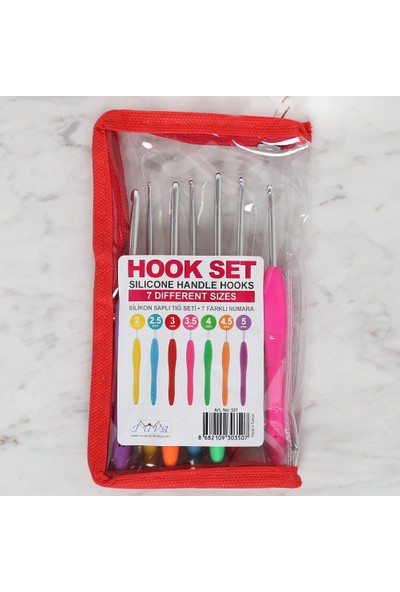Tuva 7'li Silikon Saplı Tığ Seti