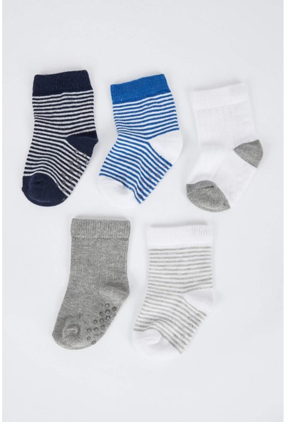 DeFacto Erkek Bebek Pamuklu Kaydırmaz Tabanlı 5'li Uzun Çorap W5050A2NS DeFacto Erkek Bebek Pamuklu Kaydırmaz Tabanlı 5'li Uzun Çorap W5050A2NS