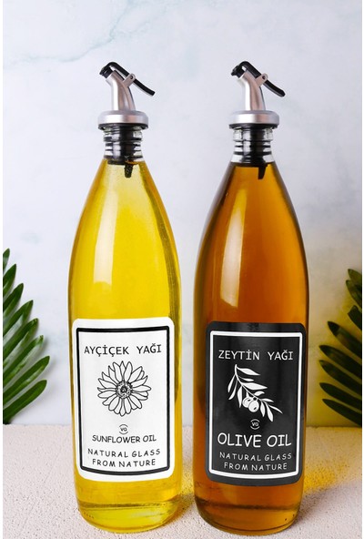 Metropolavm Lüx 2'li Zeytinyağı ve Ayçiçek Yağı Yazılı Yağdanlık Şişesi 1000+1000ML Metropolavm Lüx 2'li Zeytinyağı ve Ayçiçek Yağı Yazılı Yağdanlık Şişesi 1000+1000ML