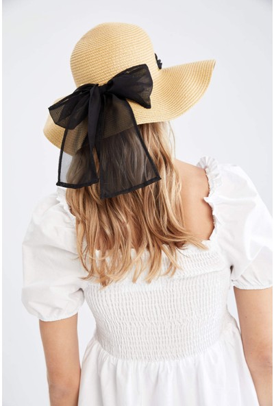 DeFacto Kadın Kurdale Detaylı Hasır Şapka M8819AZ22SM