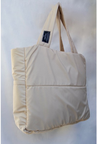 The Sagir Company Kabartmalı Puf Kumaş Shopper Bej Kadın Çanta The Sagir Company Kabartmalı Puf Kumaş Shopper Bej Kadın Çanta