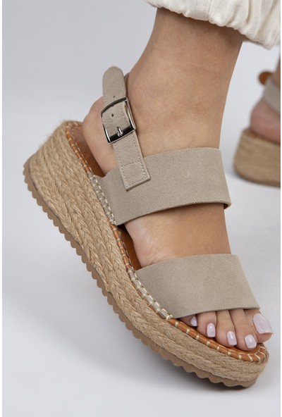 Manijero Liliana Deri Kadın Bej Espadril Sandalet Manijero Liliana Deri Kadın Bej Espadril Sandalet