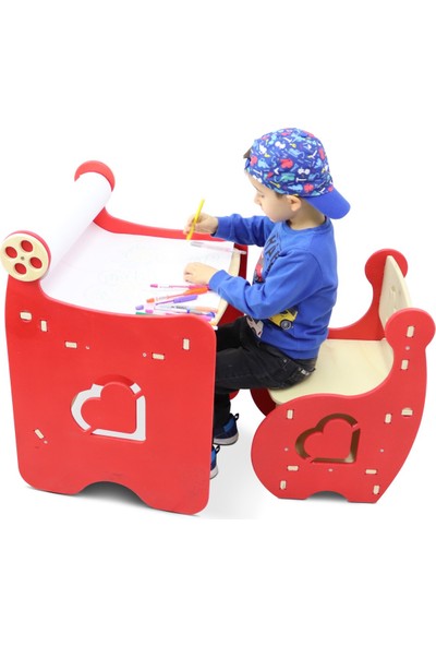 Lulubere Aktivite Çalışma Masası Kırmızı