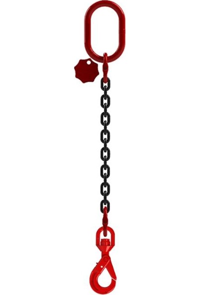 Grade 80 Tek Kollu Fırdöndülü Emniyet Kancalı 8 mm Zincir Sapan Grade 80 Tek Kollu Fırdöndülü Emniyet Kancalı 8 mm Zincir Sapan