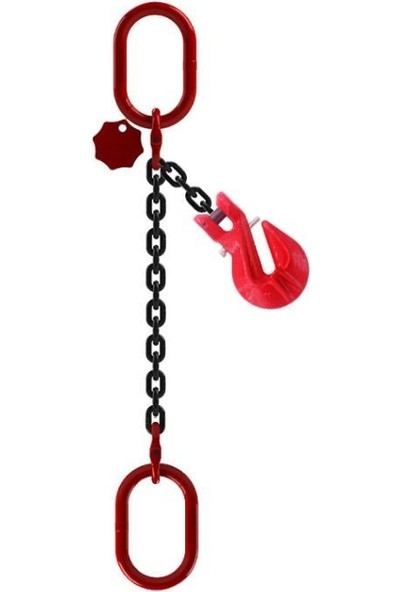 Grade 80 Tek Kol Çift Yük Halkalı ve Güvenlik Pimli Daraltma Kancalı 8 mm Zincir Sapan