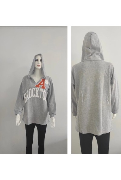 Egesashop A Baskılı V Yaka Oversize Sweat Egesashop A Baskılı V Yaka Oversize Sweat