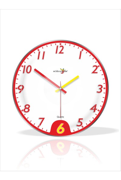 M3 Decorium Büyük Sarı Kırmızı Beyaz Bombe Camlı Sessiz Hediyelik Ev Ofis Çocuk Odası Mutfak Okul Duvar Saati M3 Decorium Büyük Sarı Kırmızı Beyaz Bombe Camlı Sessiz Hediyelik Ev Ofis Çocuk Odası Mutfak Okul Duvar Saati