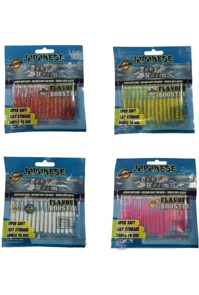 Japanese Baby Worm 4.5cm Kokulu Lrf Silikonu Japanese Baby Worm 4.5cm Kokulu Lrf Silikonu