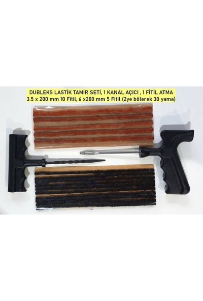 Bsr Dubleks Lastik Tamir Seti Otomobil-Motor-Iş Makinası (15X2) 30 Yamalık Fitil Bsr Dubleks Lastik Tamir Seti Otomobil-Motor-Iş Makinası (15X2) 30 Yamalık Fitil