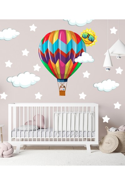 Sticker Sepetim Renkli Uçan Balon Bulutlar ve Yıldızlar Çocuk Odası Çok Amaçlı Duvar Sticker Sticker Sepetim Renkli Uçan Balon Bulutlar ve Yıldızlar Çocuk Odası Çok Amaçlı Duvar Sticker