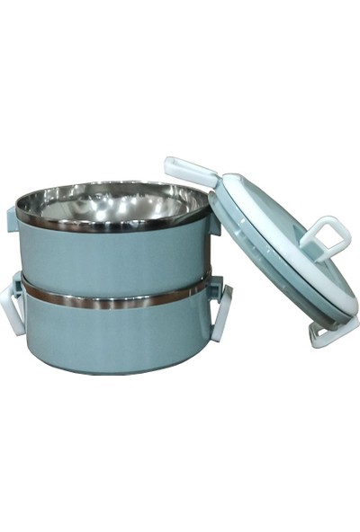 Menba Chef Star 2'li Yemek Taşıma Kabı Açık Mavi MNB05303 Menba Chef Star 2'li Yemek Taşıma Kabı Açık Mavi MNB05303