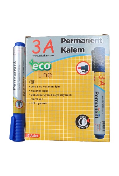 Cmk 3A Permanent Marker Koli Kalemi 12'li Paket Mavi Cmk 3A Permanent Marker Koli Kalemi 12'li Paket Mavi
