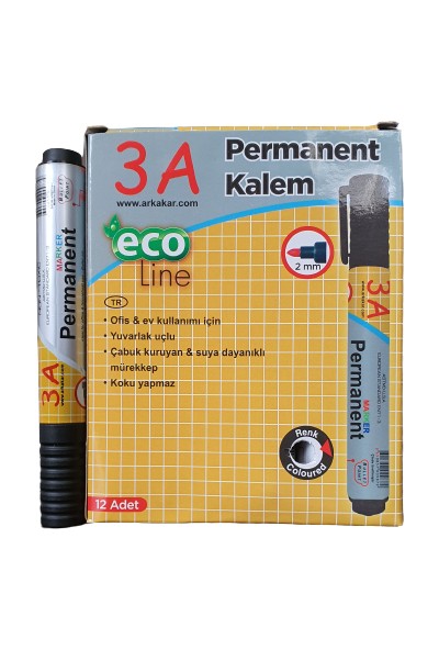 Cmk 3A Permanent Marker Koli Kalemi 12'li Paket Siyah Cmk 3A Permanent Marker Koli Kalemi 12'li Paket Siyah