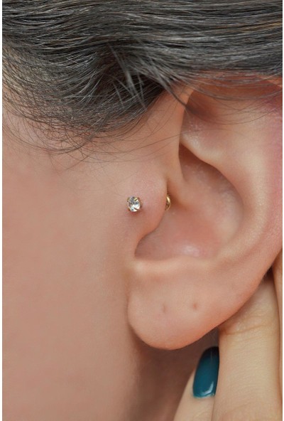Sacce Scarves&Accessories Tektaş Gold Çelik Top Piercing 8 mm Sacce Scarves&Accessories Tektaş Gold Çelik Top Piercing 8 mm