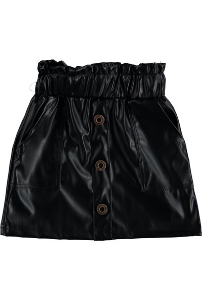 Pundi Kids Kız Çocuk Deri Görünümlü Etek