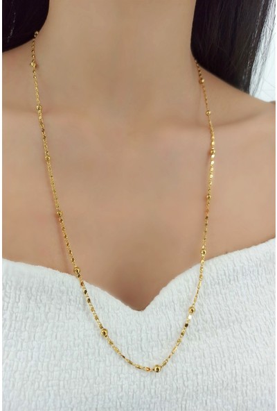 ÇLK Accessories Özel Seri Topçuk Ezme Zincir Kolye TRKOLYE5962