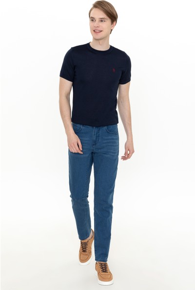 U.S. Polo Assn. Erkek Mid Blue Denim Pantolon 50254328-DN0022 U.S. Polo Assn. Erkek Mid Blue Denim Pantolon 50254328-DN0022